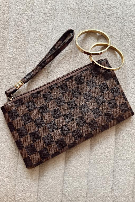 Small Checker Zip Pouch – Maxwell James